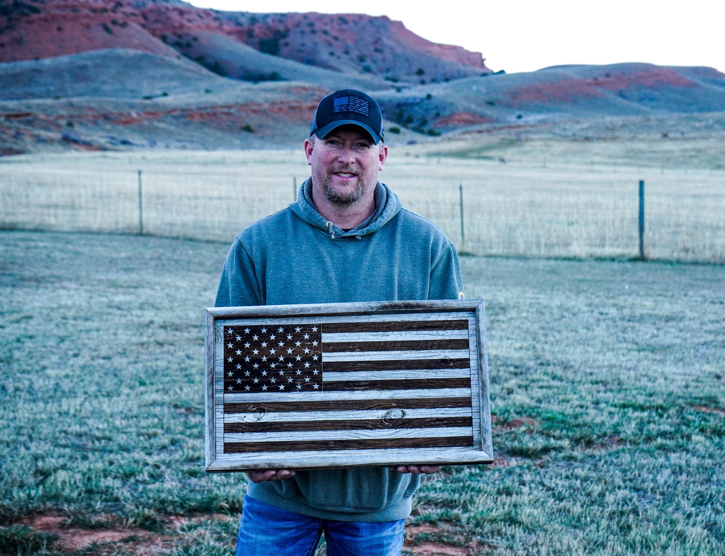 Rustic US Barnwood Flag, United States Flag - Wind River Outpost